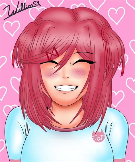 Smile Natsuki Ddlc Fanart By Me By Willianxs On Deviantart