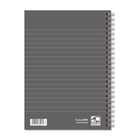Rhino A5 Hardback Notebook Wirebound 160 Pages 8mm Lined Pack Of 3
