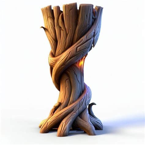 Stylized Tree Trunk Premium Ai Generated Image