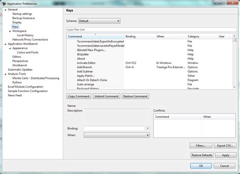 Application Preferences Keys