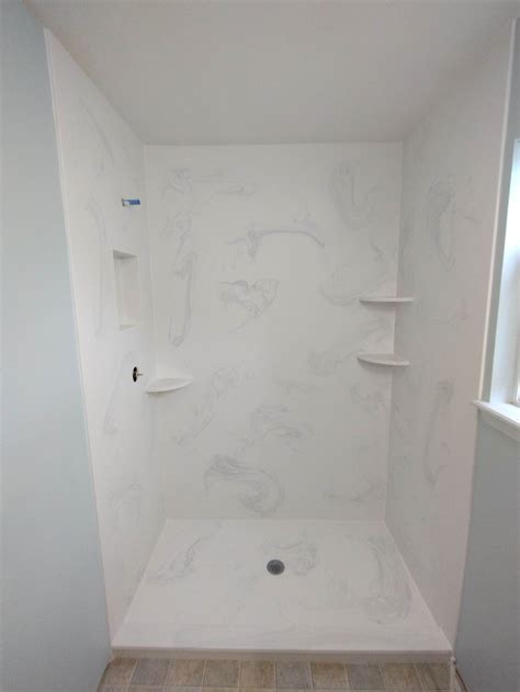 White Cultured Marble Shower