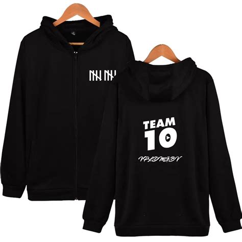Jake Paul Team 10 Hoodies And Sweatshirts Mens Classic Zipper Hip Hop