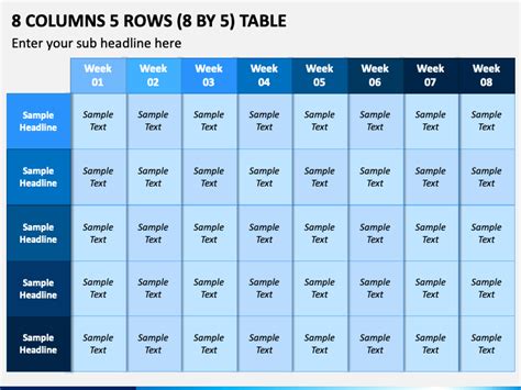 8 Columns 5 Rows Table Powerpoint Template Ppt Slides