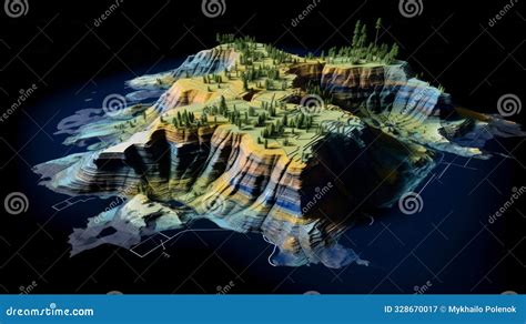 Dem Digital Elevation Model Gis Lidar Product Made After Proccesing Aerial Pictures Taken From