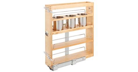 Rev A Shelf 449UT BCSC 5C Wood Classics 6 1 4 W Base Cabinet Pull Out Utensil Organizer With