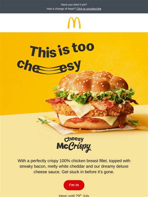 Mcdonalds A Moment For The Cheesy Mccrispy® 🙌 Milled