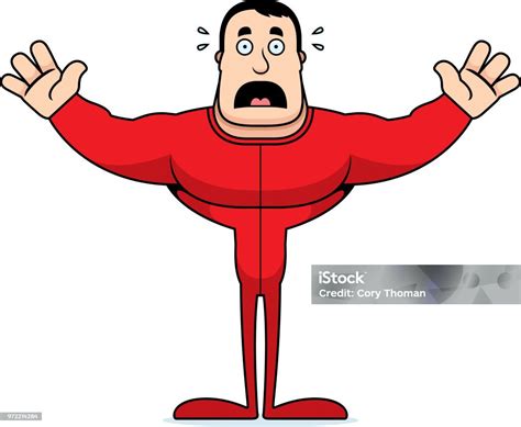 Ilustración De Hombre Asustado En Pijamas De Dibujos Animados Y Más