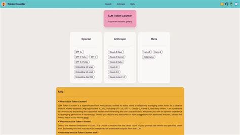 Llm Token Counter 流行llm的标记计数器。