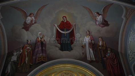 Image Of The Virgin Mary Surrounded By Angels Stock Footage Video Of
