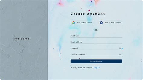 Create Account Page UI Design Behance