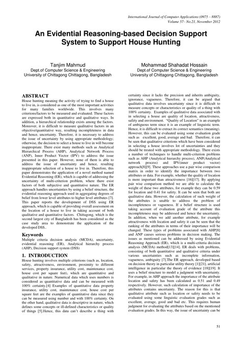 Pdf An Evidential Reasoning Based Decision Support System To Support House Hunting