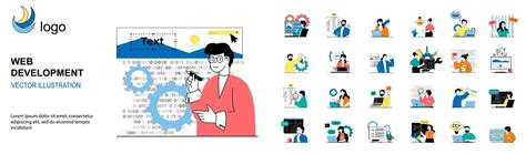 Premium Vector Web Development Concept With Character Situations Mega Set Bundle Of Scenes