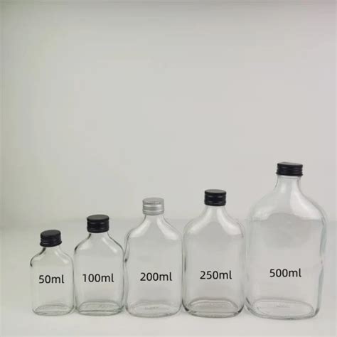 Customize 100ml 200ml 300ml 500ml Hip Flask Glass Bottle Flask Bottle And Glass Bottle Price