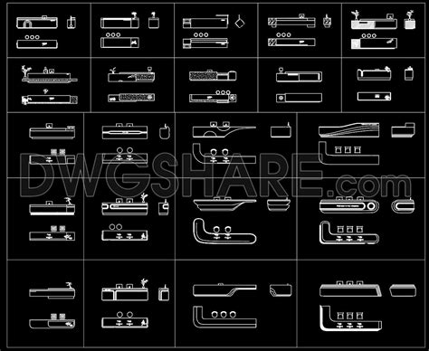 Cad Blocks Of Table And Sofa For Living Room