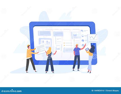 Agile Scrum Process Development W Icon Set Vector Illustration