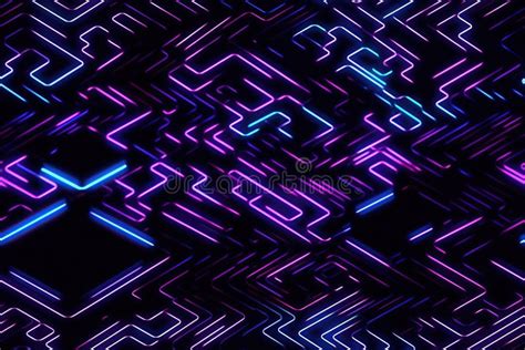 Seamless Pattern With Texture Of Digital Circuit Lines Connecting A Chip And Microchip On An