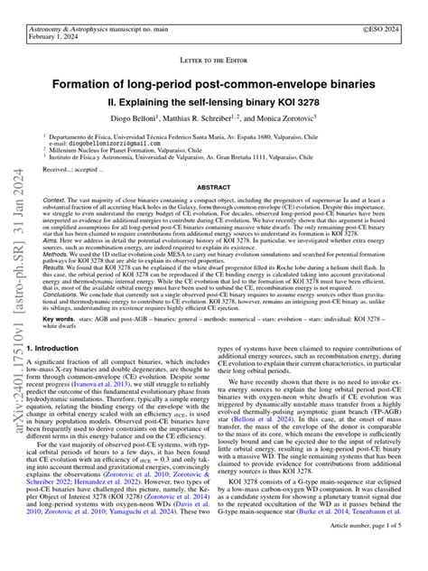 Formation Of Long Period Post Common Envelope Binaries Pdf Stars Astronomy