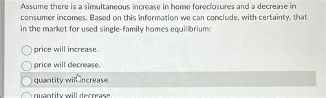 Solved Assume There Is A Simultaneous Increase In Home