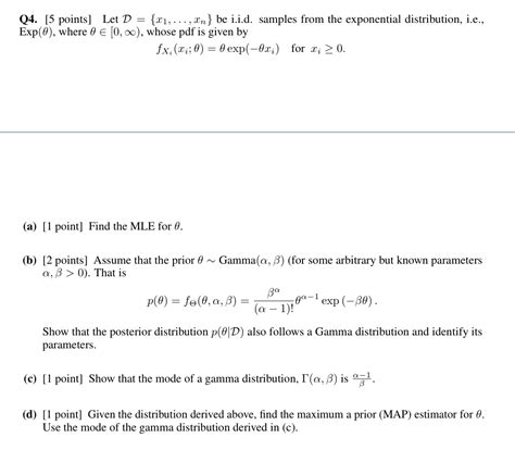 Solved Q4 5 Points Let D X1 Dots Xn Be I I D Chegg Com