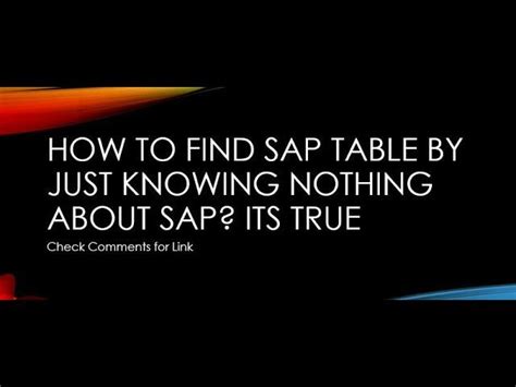Arghadip Kar On Linkedin Sap Abap Tutorials For Beginnersin Sap How To Find A Table Behind A