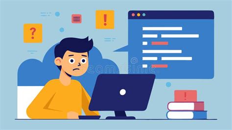Debugging Process A Developer Looking Intently At A Computer Screen Filled With Error Messages