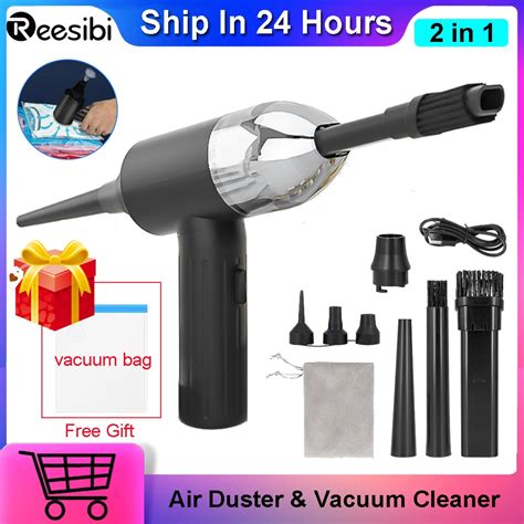 공기 먼지떨이 진공 청소기 무선 전기 송풍기 압축 공기 송풍기 컴퓨터 청소기 Pc 노트북 키보드 자동차 청소 2 인 1 Aliexpress