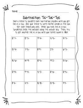 Addition Subtraction Tic Tac Toe Activity By Teaching In Stripes