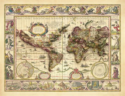 Old World Map 1635 By Willem Blaeu Rare Masterpiece Atlas Seven W
