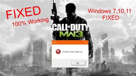 Fixed Call Of Duty Mw3 Couldnt Load Image Xp Youtube