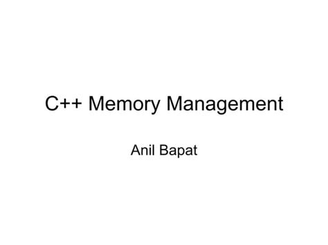 C Memory Management Ppt