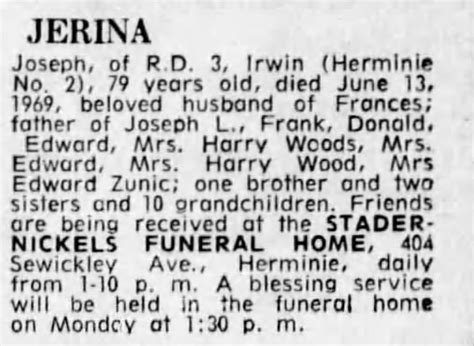 Jerina Joseph Obit