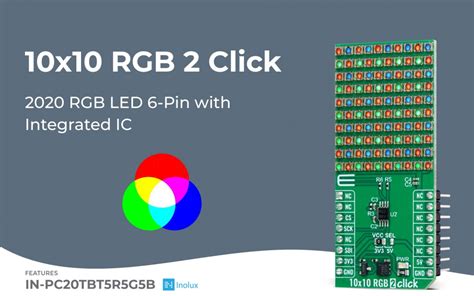X RGB Click Board With RGB LED Pin And Integrated IC MIKROE