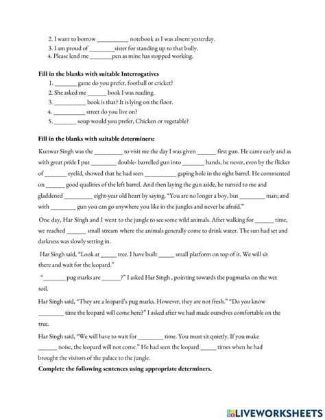 Determiners Free Interactive Worksheets 1136186