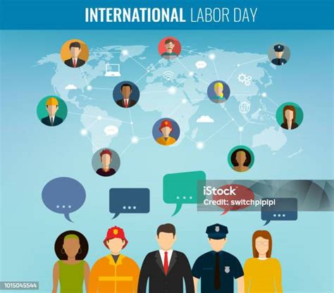 인포 그래픽 요소와 다른 직종의 사람들입니다 직업 아이콘을 설정합니다 국제 노동의 날에 대 한 비즈니스 템플릿입니다 벡터 5월에 대한 스톡 벡터 아트 및 기타 이미지