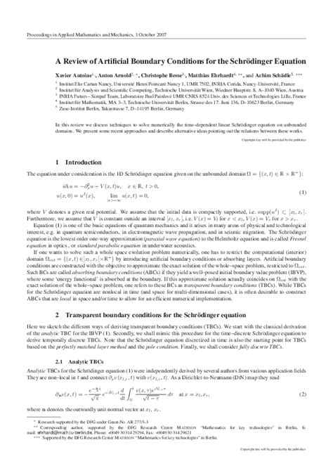 Pdf A Review Of Artificial Boundary Conditions For The Schrödinger