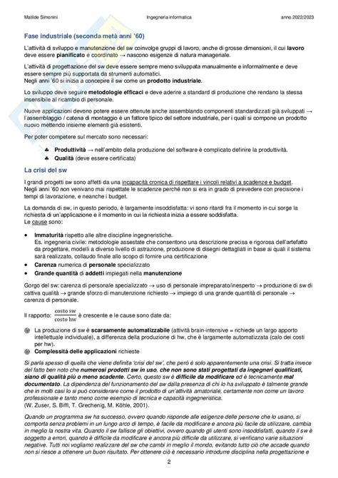Appunti Di Ingegneria Del Software Appunti Di Ingegneria Del Software