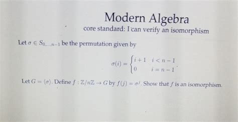 Solved Let σ∈s0n−1 Be The Permutation Given By