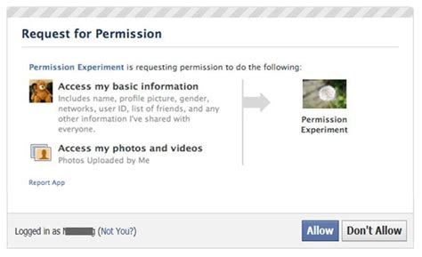 The Authentication Dialog For The Extended Permission Userphotos As