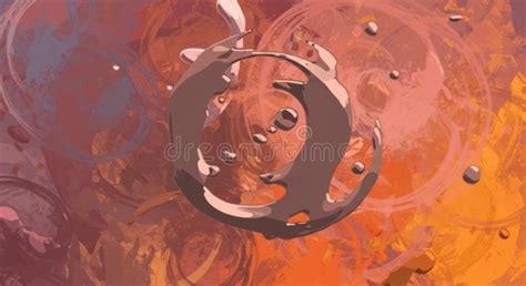 Abstract Fluid Art With Dynamic Swirling Circular Forms On A Vibrant Background Stock Image