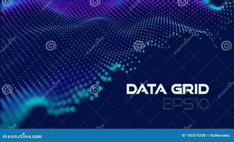 Futuristic Wave Particle Grid For Concept Design Illustration Vector
