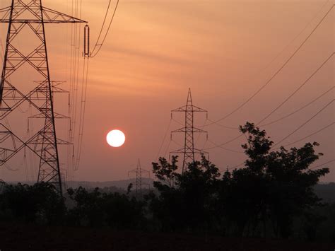 Free Images Sunset Electricity India Karnataka Transmission Tower