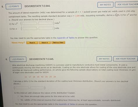 Solved Ask Your Teacher 2 Points My Notes Devorestat9