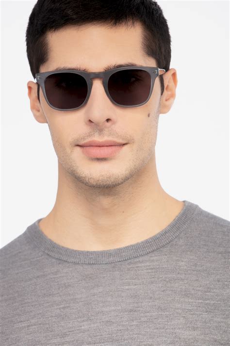 Daikon Square Gray Frame Sunglasses For Men Eyebuydirect