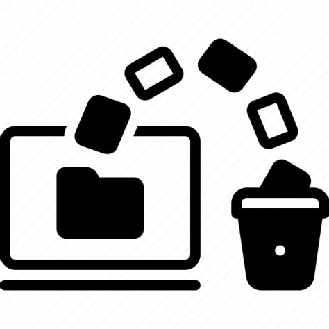 deleting file folder document remove dustbin cleaning icon