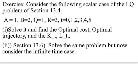 Solved Exercise Consider The Following Infinite Chegg