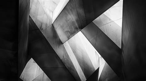 Minimalist Design With Intersecting Lines And Planes In Grayscale Premium Ai Generated Image