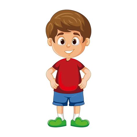 Descargar Vector De Dibujos Animados Niño Feliz Sonriendo De Pie Gratis