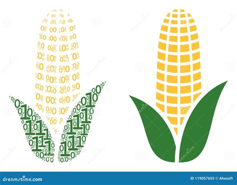 Corn Mosaic Of Binary Digits Stock Vector Illustration Of Symbol Organized 119057655