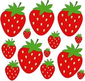 4 Sheets Large Strawberry Wall Decals Peel And Stickcute