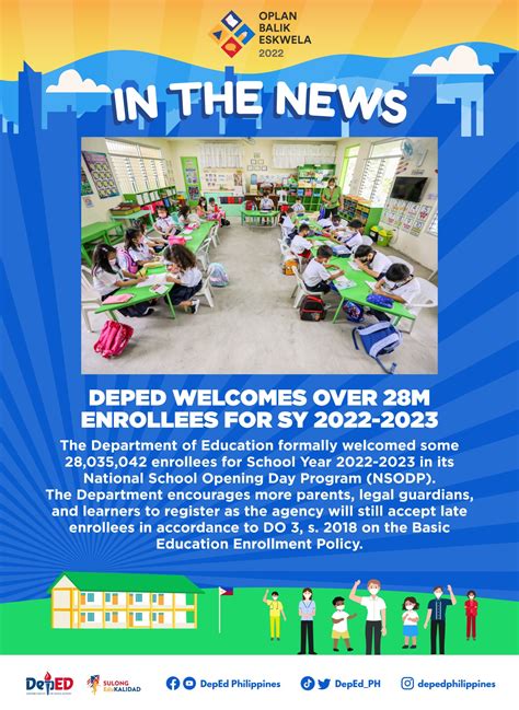 Deped Welcomes Over 28m Enrollees For Sy 2022 2023 Read Now